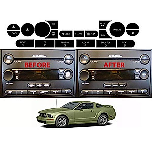 Decal USA brand FITS; 2005 2006 Ford Mustang 4.6 GT Shaker 500 & Convertible Replacement Radio Button Stickers Decals New USA CD Player 6 DISC 6-CD Button Overlay Kit