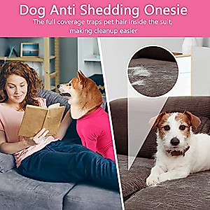 Due Felice Dog Onesie Shedding Suit Full Coverage Pet Surgical Recovery Bodysuit After Surgery Wear Cone Collar Cone Alternative Anxiety Calming Shirt for Female Male Dog