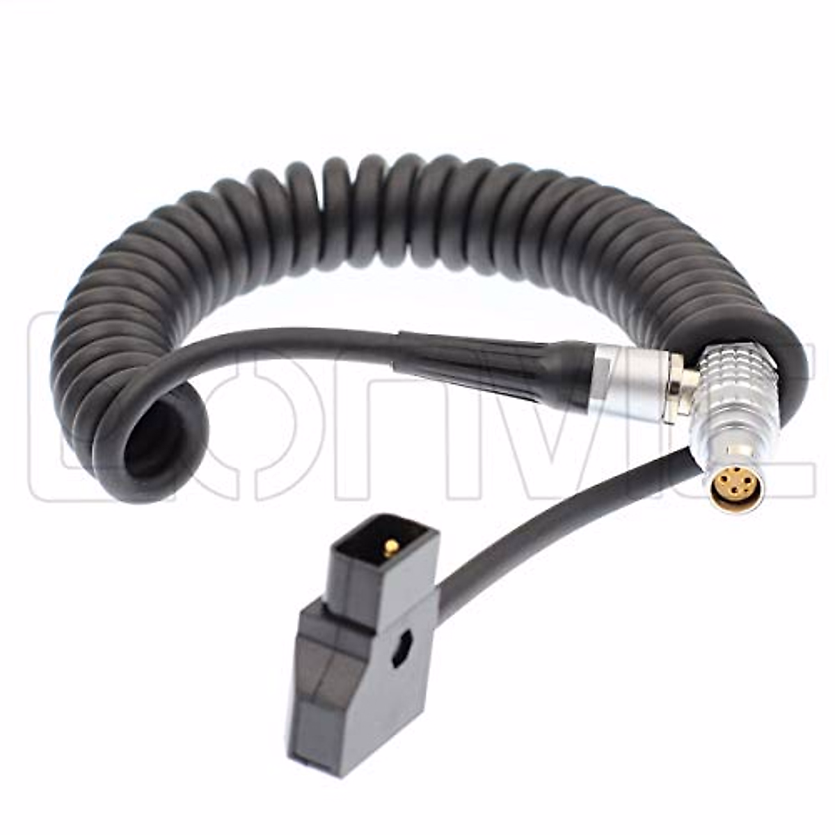 Eonvic D-Tap to 1B 6pin Female Right Angle Coiled Power Cable for Red Scarlet & Epic Camera