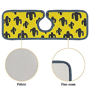 Kitchen Faucet Absorbent Mat 4 Pieces Black Cactus Yellow Faucet Sink Splash Guard Bathroom Counter and RV,Faucet Counter Sink Water Stains Preventer
