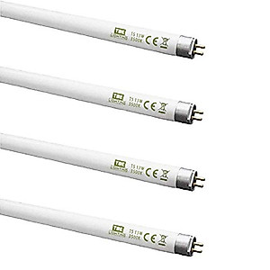 TBE LIGHTING 13w / 21 inch Soft White 3500K Tubes - F13T5/D Fluorescent Tube Lamps 21''- CFL Bulbs - G5 2-Pin Base Fittings - T5 High Efficiency Lamps (4-Pack)