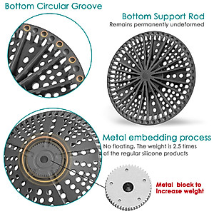 AWzzz Shower Hair Drain Catcher, 2 Pack 5.5in Shower Hair Catcher Large Premium Silicone Drain Protector Strainer, Shower Drain Cover for Shower Room, Floor Drain, Bathroom Sink, Dark Grey