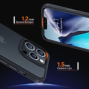 TORRAS MarsClimber for iPhone 13 Pro Max Case,[8X Military Armor-Level Shockproof] [3 Stand Ways Kickstand] Translucent Stand Cover Phone Cases for iPhone 13 Pro Max Case, Mystic Black