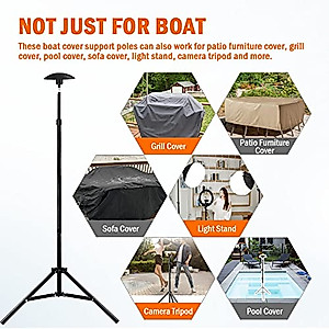 iCOVER Boat Cover Support Pole-Height Adjustable Iron Alloy Support Pole Telescoping Support System with Tripod Base for Jon Boat Pontoon Boat for Patio Furniture