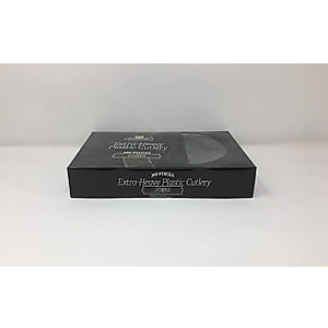 Fineline settings Disposable Black | Flairware Collection | Pack of 100 Plastic Fork, 8" (RET-2503-BK)