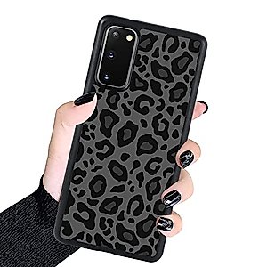 KANGHAR Case Compatible with Galaxy S20,Black Leopard Design,Tire Texture Non-Slip + Shockproof Rugged TPU Protective Case for Samsung Galaxy S20 6.2 Inch-Leopard Pattern