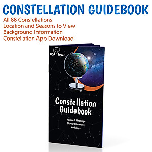 USA Toyz Illuminated Globe of the World with Stand - 3in1 World Globe, Constellation Globe Night Light, and Globe Lamp with Built-In LED, Easy to Read Texts, and Non-Tip Base, 13.5 Inch Tall