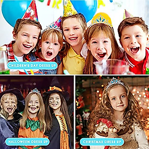 WLLHYF 2 Pieces Girls Crystal Tiara Headband Heart Rhinestone Princess Crown Headband Vintage Hair Bands for Kids Girls Women Wedding Prom Birthday Party