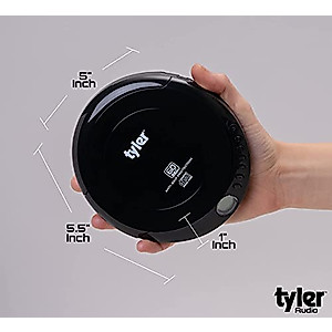 Tyler Portable CD Player Small Handheld Walkman Anti-Skip Shockproof Quality Earbuds Included Great for Kids Car Home Travel Gym USB AUX Output Disc CD-R CD-RW in-Car Compatible Compact & Lightweight
