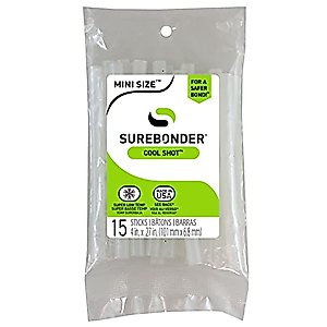 Surebonder CS15 CoolShot Low Temp Glue Sticks, 4", 15 per Pack (FPRCS15)