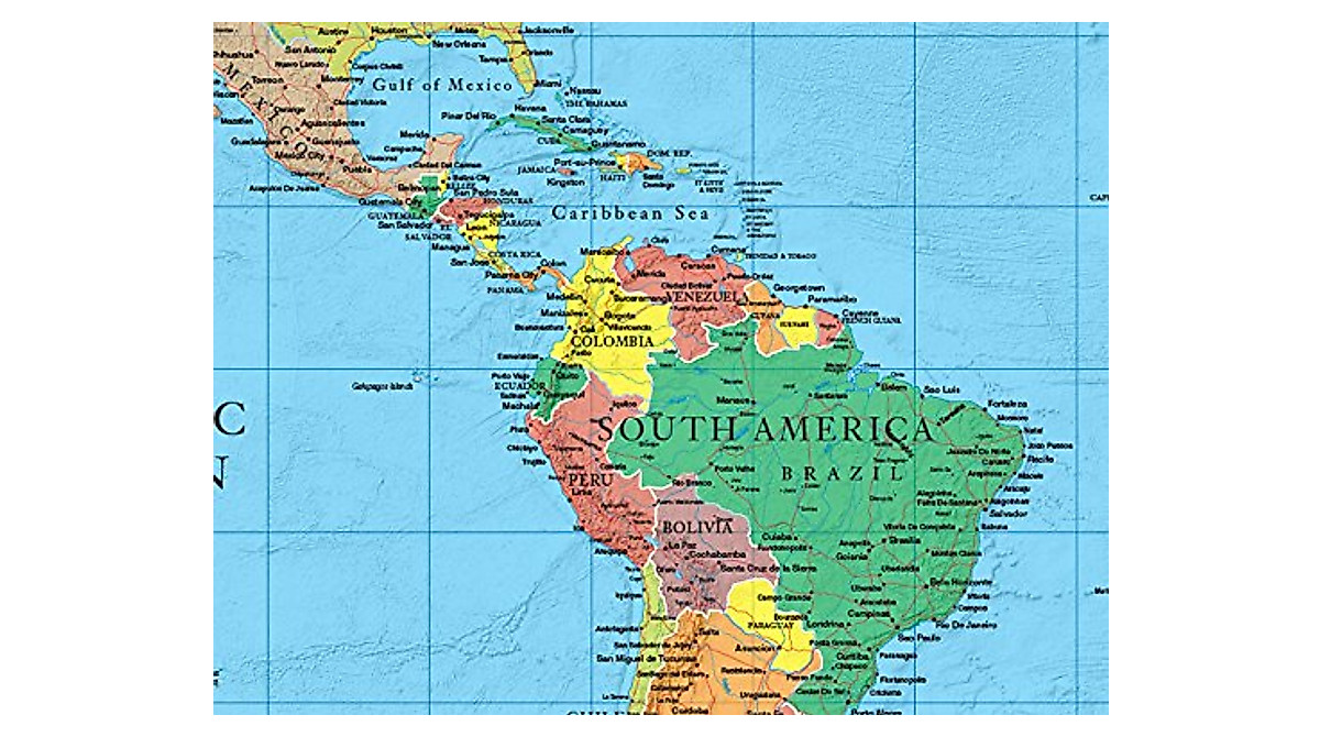 Smithsonian Journeys 30x48 World Wall Map - Blue Ocean Edition