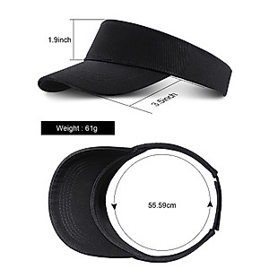 4 Pieces Kids Sports Sun Visor Hats Empty Top Baseball Cap Running Tennis Hats (Red, Light Gray, Navy Blue, Black)