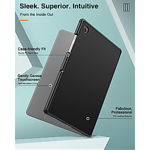 MoKo Case Fits Samsung Galaxy Tab A8 10.5 Inch 2022 (SM-X200/SM-X205/SM-X207), Lightweight Slim Shell Shockproof Back Stand Cover with Auto Wake/Sleep, Black