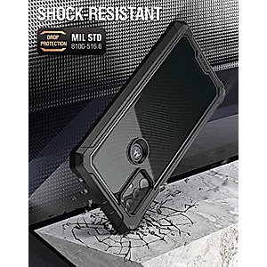 Poetic Guardian Case for Motorola Moto G Power 2022, [20FT Mil-Grade Drop Tested], Full-Body Hybrid Shockproof Bumper Cover with Built-in Screen Protector, Black/Clear
