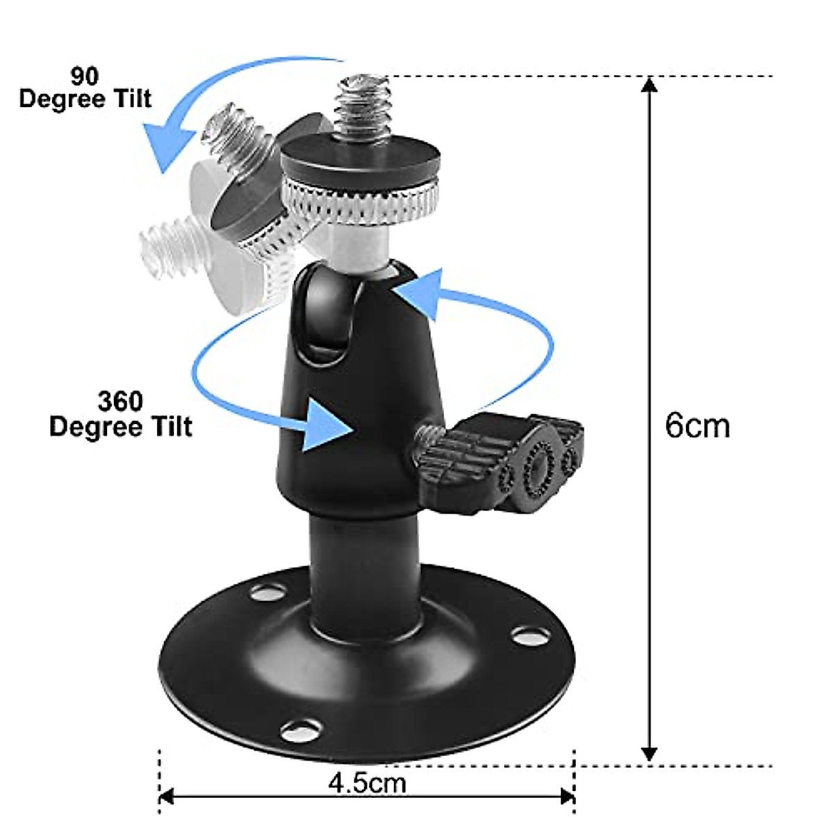 Camera Bracket Mount 3 Pcs Security Wall Mount for Oculus Sensor Arlo, Arlo Pro,Metal Security Camera Bracket Outdoor Indoor Oculus Rift Mount Bracket 360° Rotation 1/4" Screw Camera Wall Mounts CCTV
