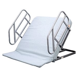 WLL-DP Portable Electric Bed Backrest, Adjustable Sit-Up Back Rest with Guardrail, Fits Standard Hospital Bed, Family Nursing Home Rehabilitation Center Nursing,Blue