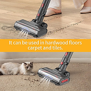 Ancocs Vacuum Cleaners Parts for Dyson V7 V8 V10 V11 V15, Roller Brush Power Head Replacement with LED Light, Motorhead Hardwood Floor Attachments for Vacuum (D019)