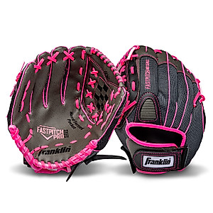 Franklin Sports Softball Glove - Left and Right Handed Softball Fielding Glove - Windmill Fastpitch Pro Series - Adult and Youth Fielding Glove - 12 Inch Left Hand Throw - Pink