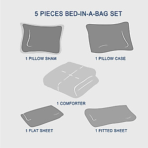 Anluoer Twin Comforter Set, Pink Tufted Bed in a Bag 5 Pieces with comforters and Sheets, All Season Bedding Sets with 1 Comforter, 1 PillowShams, 1 Pillowcases, 1 Flat Sheet, 1 Fitted Sheet