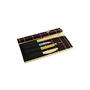 Yasutomo Fudemaki Brush Holder with Pockets Brown (FM4A)