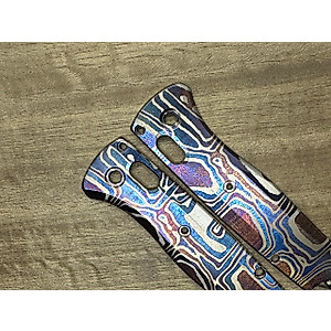 Mokume pattern heat ano engraved Titanium Scales for Benchmade Bugout 535