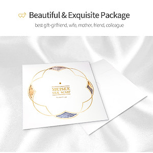 100% Pure Mulberry Silk Medium Square Scarf Head Scarf for Women 27"'x27"(in) Natural Silk Neckerchief Printed Headscarf with Gift Packed (5)