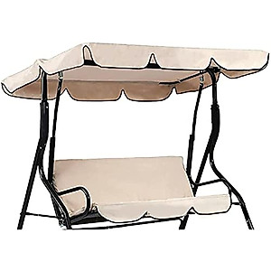 XYQSBY Swing Canopy Waterproof Replacement Canopy for Swing,Top Cover Set Swing Seater Chair Cover Protection Porch Swings Outdoor Canopy Swing Replacement Cover (Dark Green,195x125x15cm)