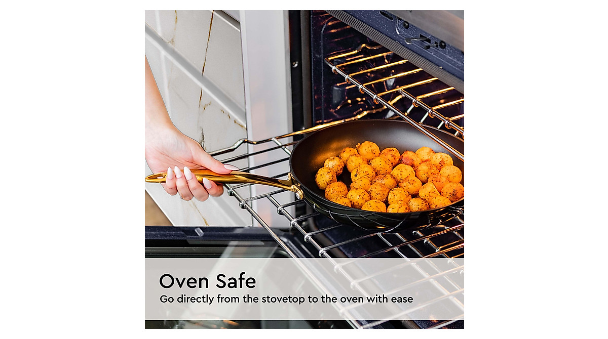 15PC Black and Gold Nonstick Cookware Set - Luxe Design