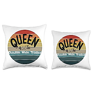 Queen Of Graphics and Decor Co. Queen of The Double Wide Trailer Throw Pillow, 16x16, Multicolor
