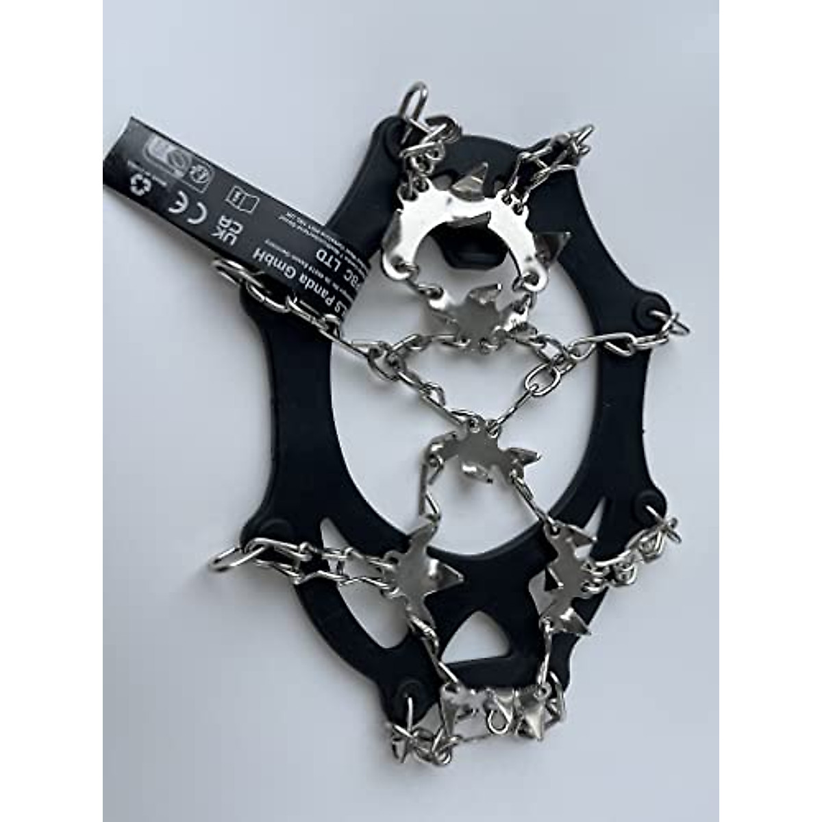 WIN.MAX Crampons for Shoes, Traction Cleats Ice Snow Grips with 19 Stainless Steel Spikes, Shoe Talons Anti - Slip Boots Spikes for Walking, Jogging, Climbing and Hiking (Black, L)