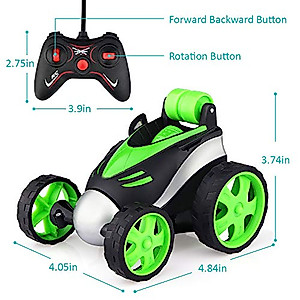 EpochAir Remote Control Car - Rc Stunt Car for Boy Toys, 360 Degree Rotation Racing Car, Rc Cars Flip and Roll, Stunt Car Toy for Kids (Green)