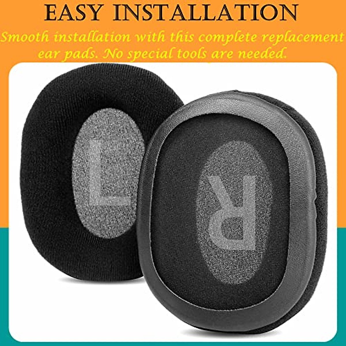 TaiZiChangQin HAS-10 Upgrade Ear Pads Cushion Memory Foam Replacement Compatible with LyxPro HAS10 HAS15 Headphone ( Black Velour Earpads )