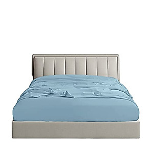 California King Fitted Sheet Only,Cal King Fitted Sheet Deep Pocket 18",California King Size Fitted Sheet, 100% Giza Egyptian Cotton,1 Pc Fitted Sheet Only (Light Blue)