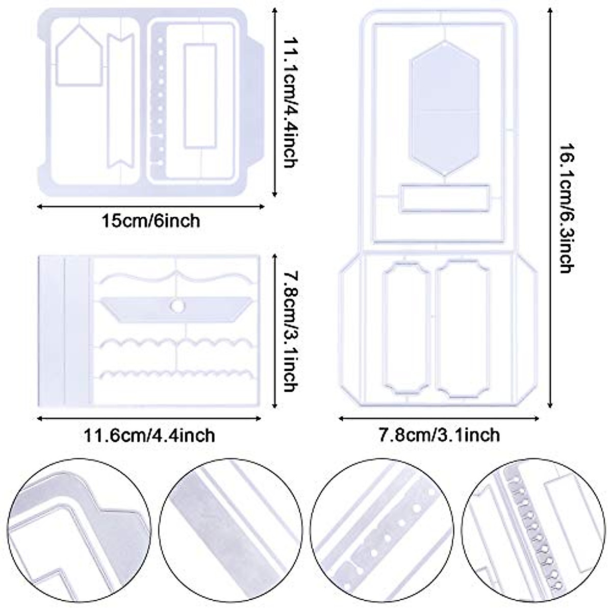3 Pcs Card Package Die Cuts DIY Embossing Cutting Dies 3D Stencil Template Metal Cut Dies for Scrapbook Album Flowers Leaves Envelope Gift Paper Card Dies Decoration
