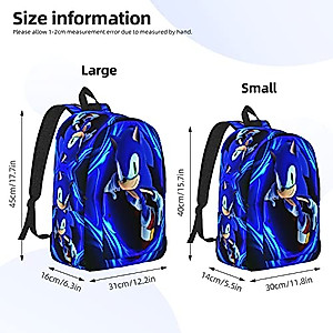 Pettidol Cartoon Soniccs Backpack Canvas Backpack Game Book Bag Man Travel Backpack Birthday Gift Work Bag