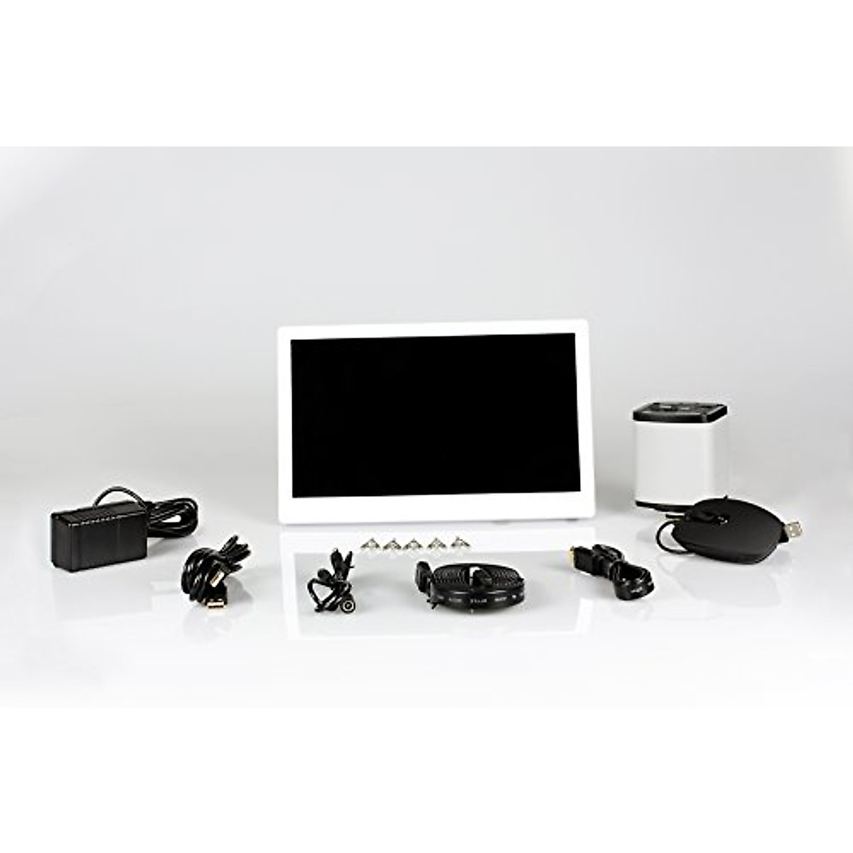 Vision VS-5FZ-IFR07-RET11.6 Simul-Focal Trinocular Zoom Stereo Microscope, 10x WF Eyepiece, 3.5X—90x Magnification, 0.5X & 2X Aux Lens, Double Arm Boom Stand,11.6” Retina HD Display with 5MP Camera