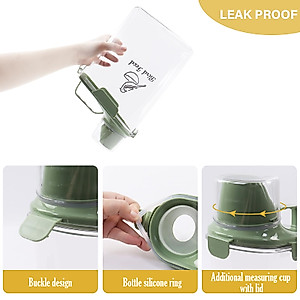 Ctomche Bird Seed Storage Container,2.8L Airtight Bird Food Container with Handle and Measuring Cup,Portable Pet Food Container for Wild Bird Sunflower Seed-BPA Free Transparent/Green