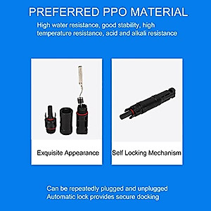 Eujgoov 2Pcs Inline Holder 1000VDC 20A Waterproof Solar Pannel Connector Cable Connectors Solar System Accessories