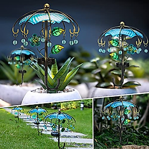 QZZP Garden Decor Metal Yard Art Gifts - Umbrella Stakes Garden Sculptures & Statues for Outdoor Decor, Gardening Gift for Mom, Grandma, Wife, Daughter, Sister, Aunt, Christmas, Birthday
