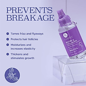 L LUSETA Biotin Hair Growth Serum with Collagen, Hair Oil for Thin and Damage Hair Growth Oil, Biotin growth serum for Frizzy & Damaged hair, Thickening and Healthier Scalp for Men & Women 3.38 Fl Oz