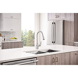 Moen 7594EWSRS Arbor Motionsense Wave Sensor Touchless One-Handle High Arc Pulldown Kitchen Faucet Featuring Reflex, Spot Resist Stainless with Kitchen Soap and Lotion Dispenser