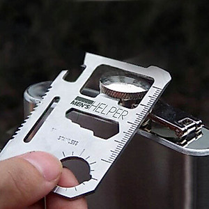 BELURSUS Multitool Wallet Pocket Card - Multi-Tool Survival Camping Kit - Credit Card Size Multipurpose Bottle Opener, Can Opener, Pocket Knife, Lock pick - Best Gift for Men - 14 in 1-1 Pack!