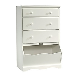 Sauder Pogo 3-Drawer Chest, L: 30.08" x W: 19.37" x H: 47.01", Soft White
