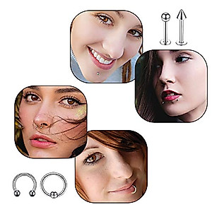 BodyJ4You 36PC PRO Piercing Kit Surgical Steel 14G 16G Belly Ring Tongue Nipple Nose Jewelry