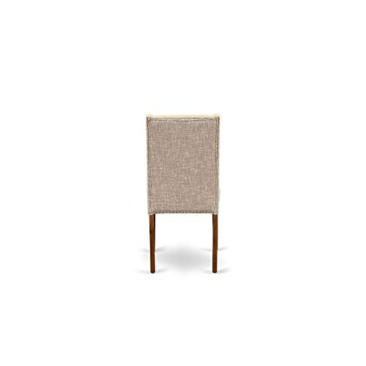 East West Furniture DLFL5-ANA-04 5 Piece Dining Room Furniture Set Includes a Round Dining Table with Dropleaf and 4 Light Tan Linen Fabric Parsons Chairs, 42x42 Inch, Natural