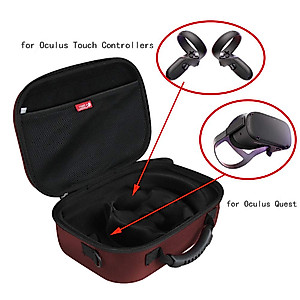 Hermitshell Hard EVA Travel Case for Oculus Quest 2 & Quest VR Gaming Headset (Red)