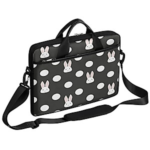 Bunny Dots Laptop Computer Bag Waterproof Shoulder Messenger Bag 13-15 inch Durable Laptop Tote Bag with Shoulder Strap Handle Lightweight Crossbody Briefcase