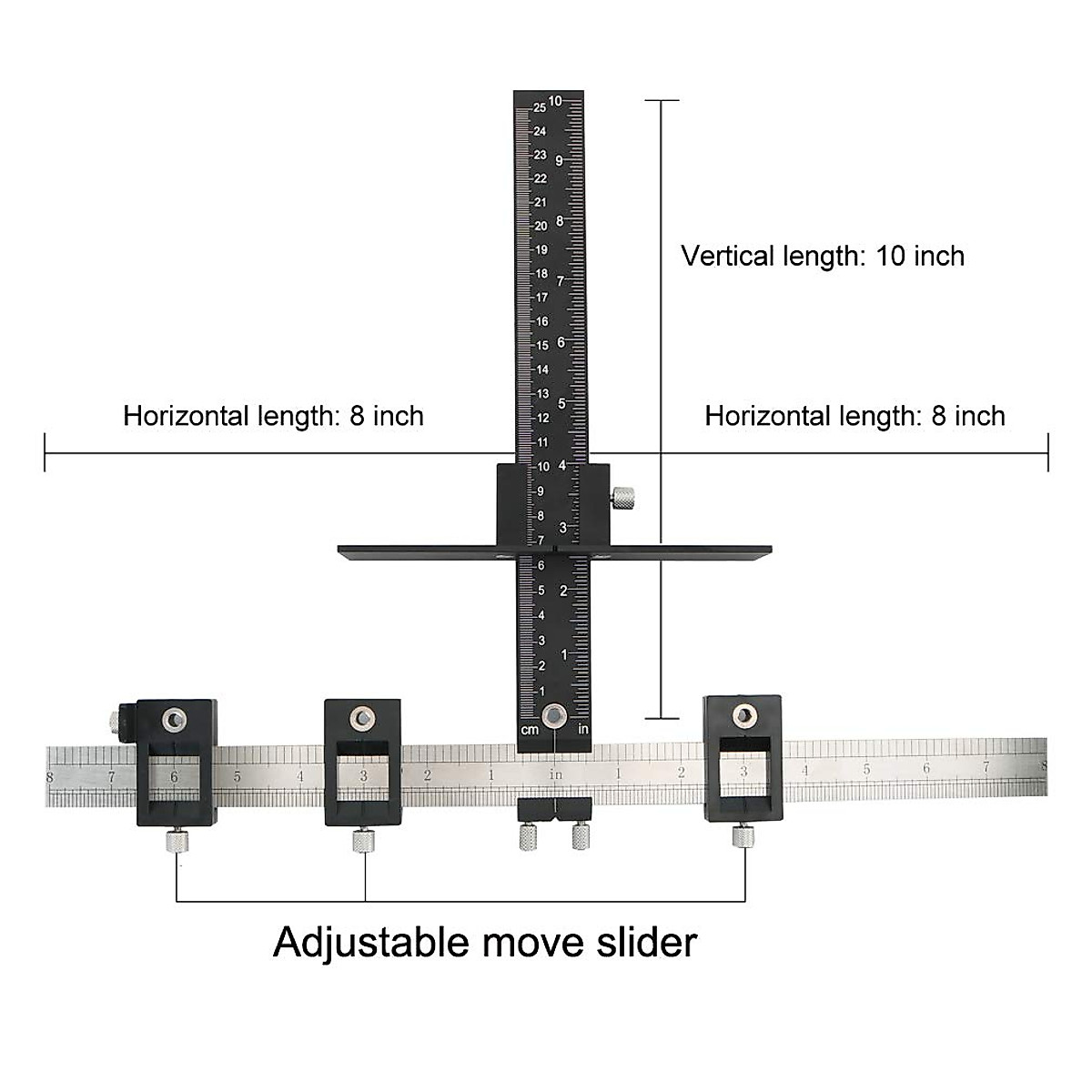 HODRME Cabinet Drawer Drilling Template Jig-Door Handles and Knobs Hardware Punch Locator for Easy Installation-Professional Measuring Woodworking Tool (Aluminum+Stainless Steel+ABS)