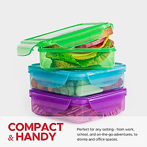 Tafura Sandwich Containers (3 Pack) Sandwich Box | Lunch Containers | Sandwich Containers for Lunch Boxes | Reusable Sandwich Holder, BPA Free