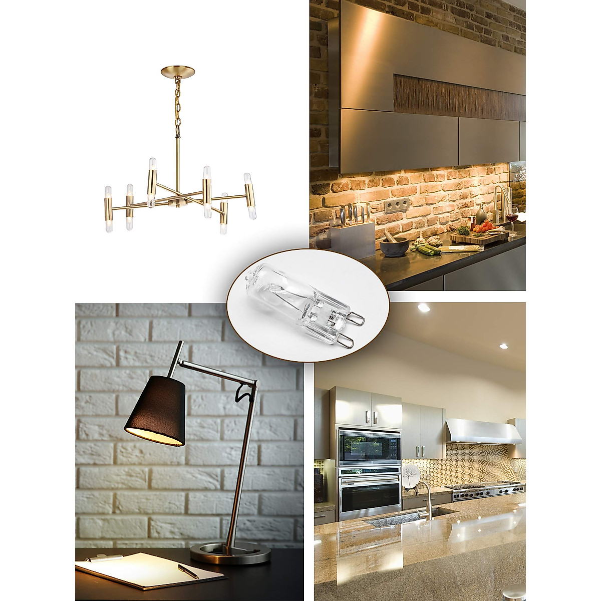 Mandala Crafts G9 Halogen Light Bulb with Looped 2 Pin Base T4 Type 25-Watt 120 Volt Dimmable Warm White Pack of 10